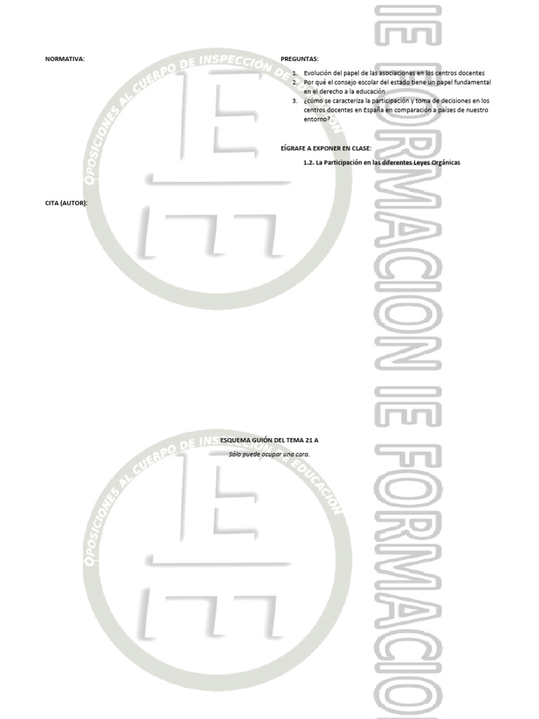 Esquema Guion Tema 21 A | PDF