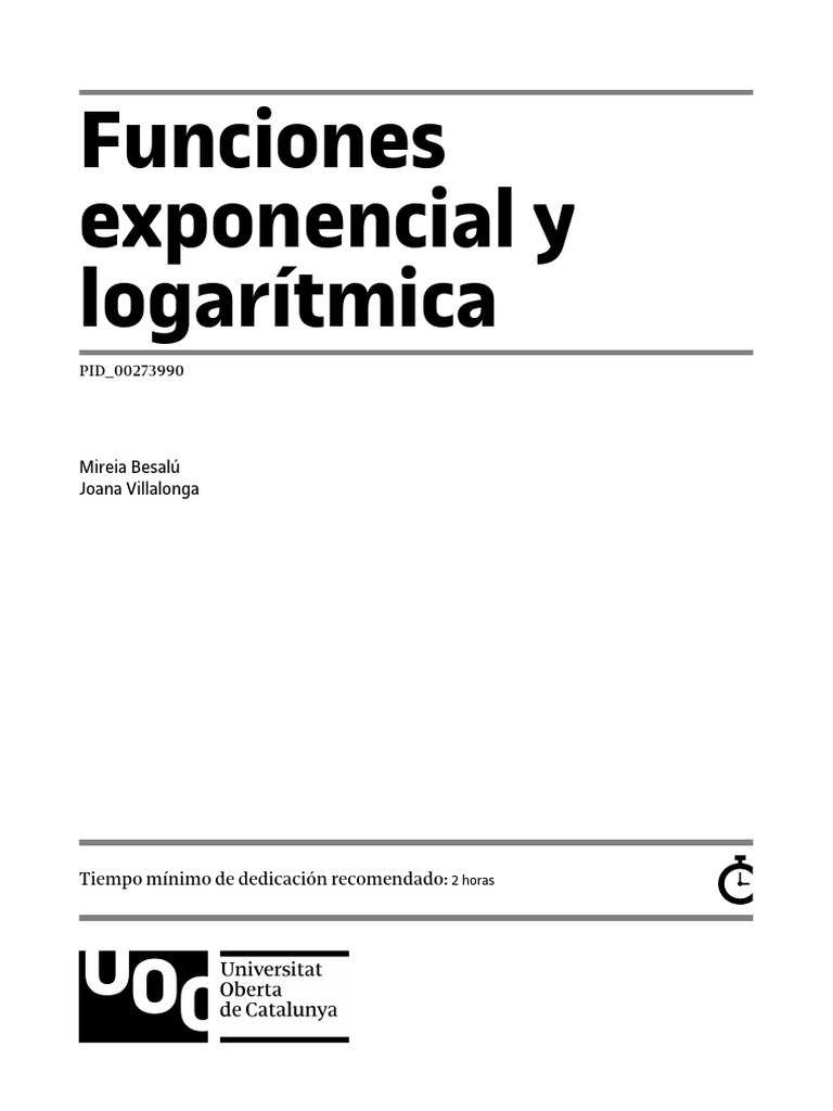 Funciones exponencial y logarítmica | PDF | Logaritmo | Ecuaciones