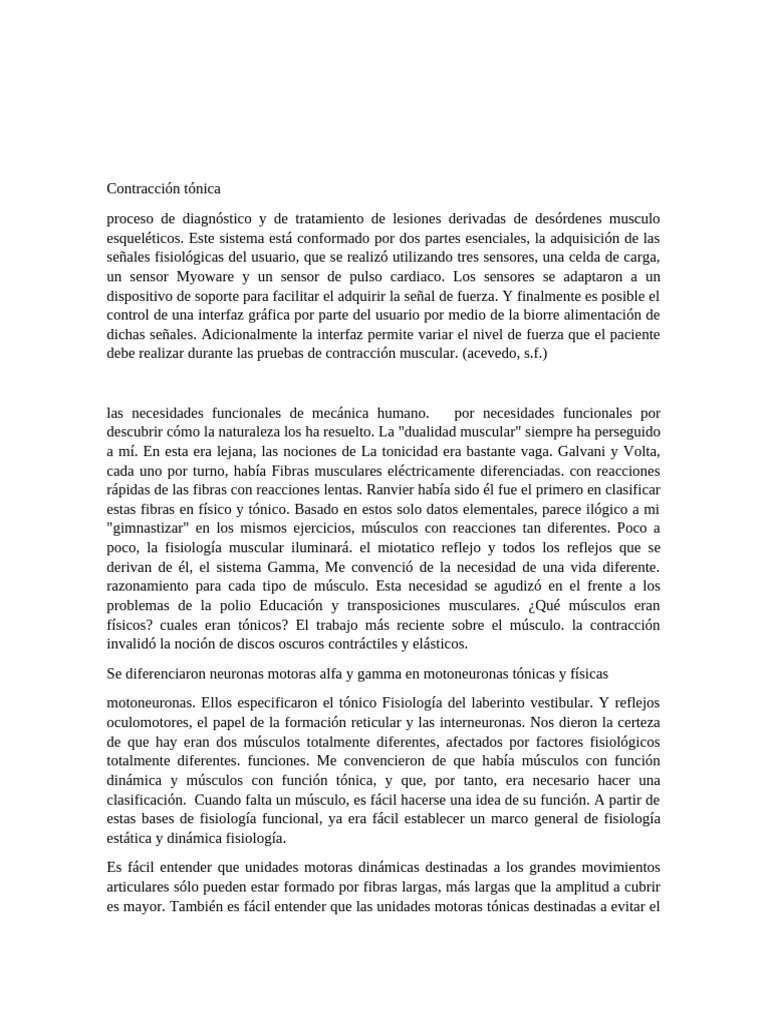 Contracción Tónica Ibis | PDF | Músculo | Contracción muscular