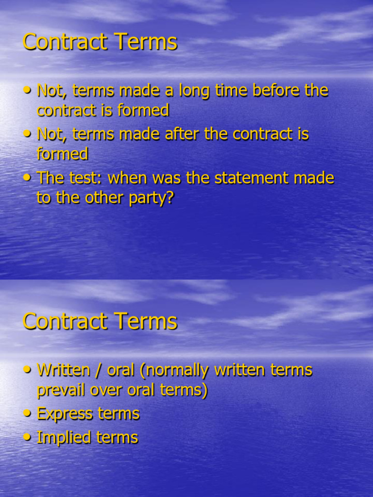 Understanding Contract Terms and Exemptions | PDF | Breach Of Contract ...