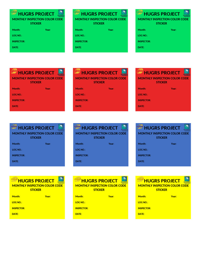 529402255-MONTHLY-INSPECTION-COLOR-CODE | PDF