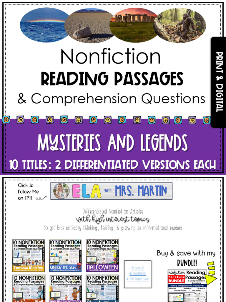 Nonfiction: Reading Passages | PDF | Loch Ness Monster | Bigfoot