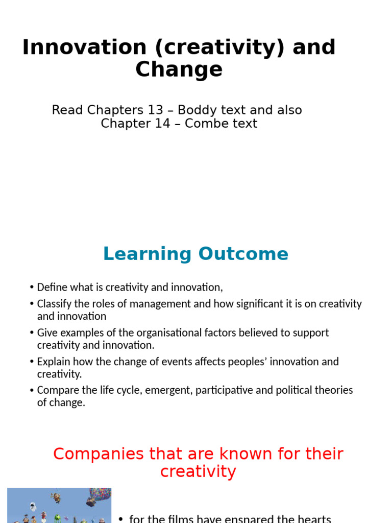 LECTURE 10_ Innovation and Change-1 | PDF | Creativity | Innovation