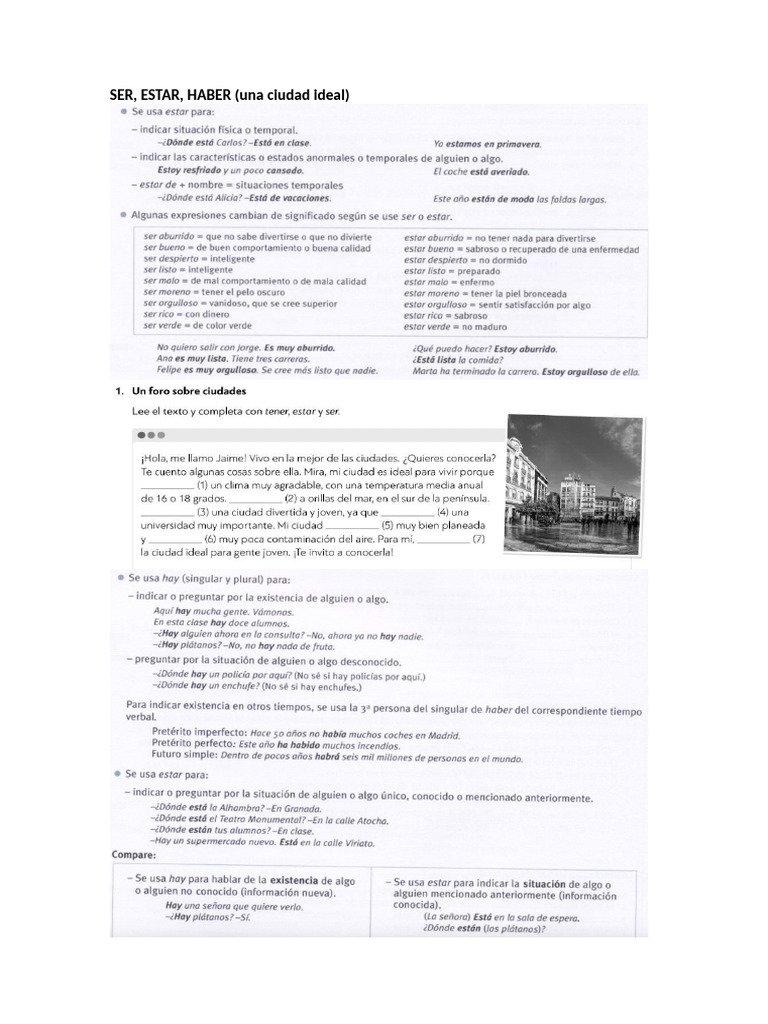 SER, ESTAR, HABER | PDF