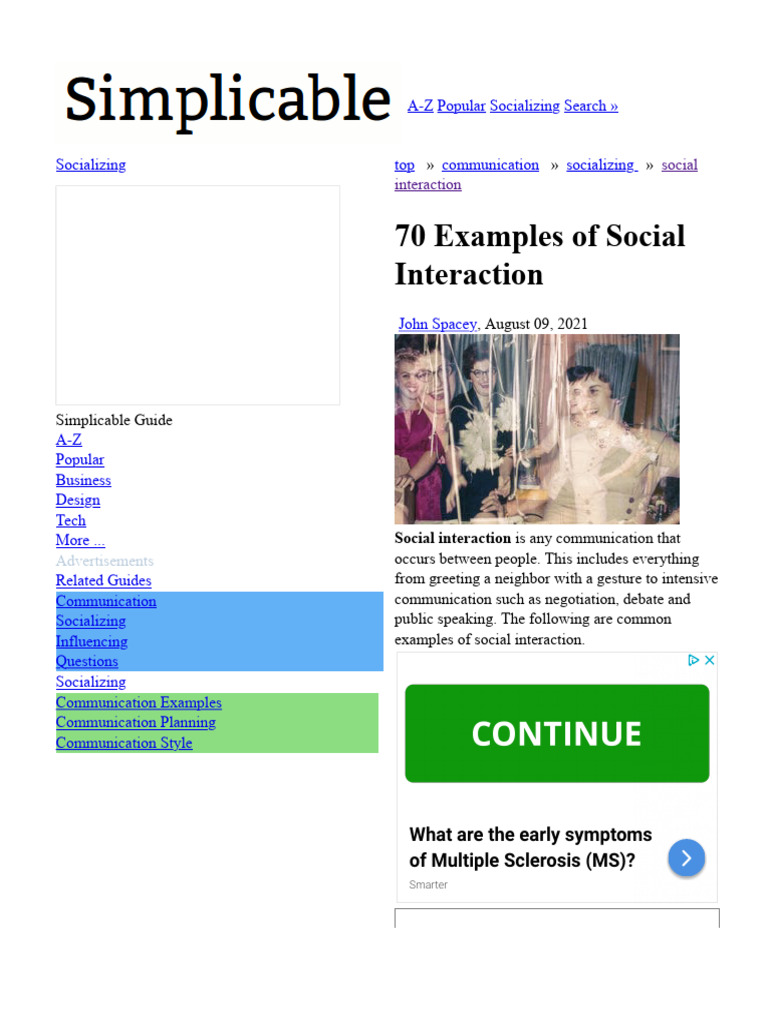 Social Interaction Examples | PDF | Communication | Http Cookie