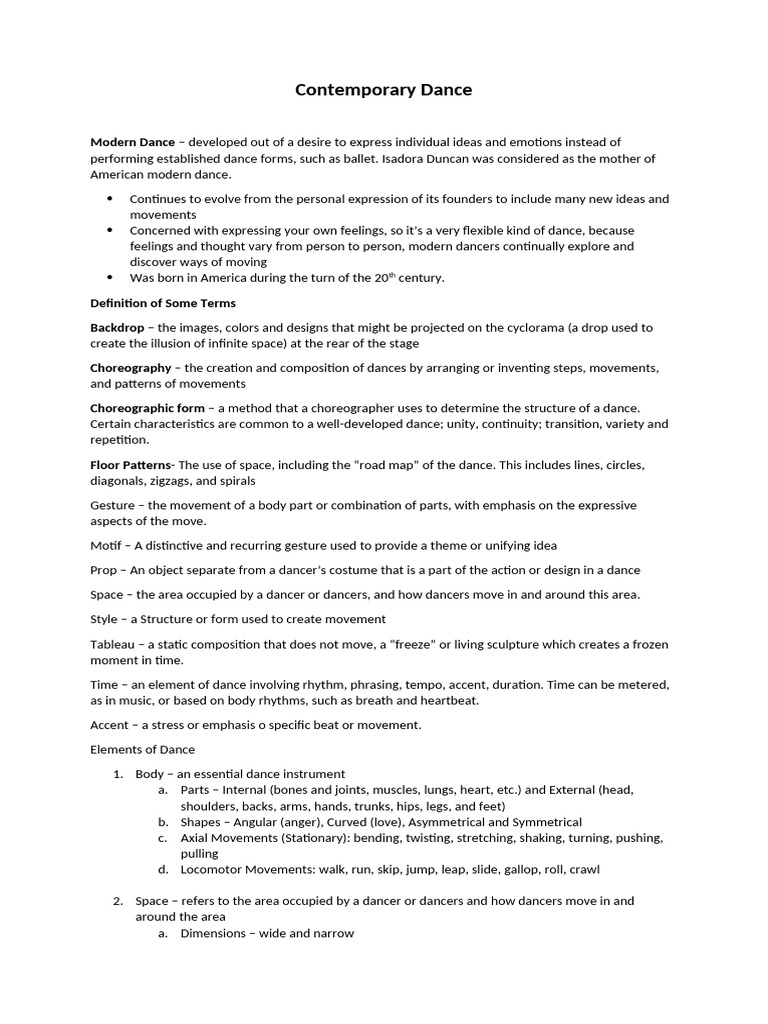 Contemporary-Dance1 | PDF | Dances | Choreography