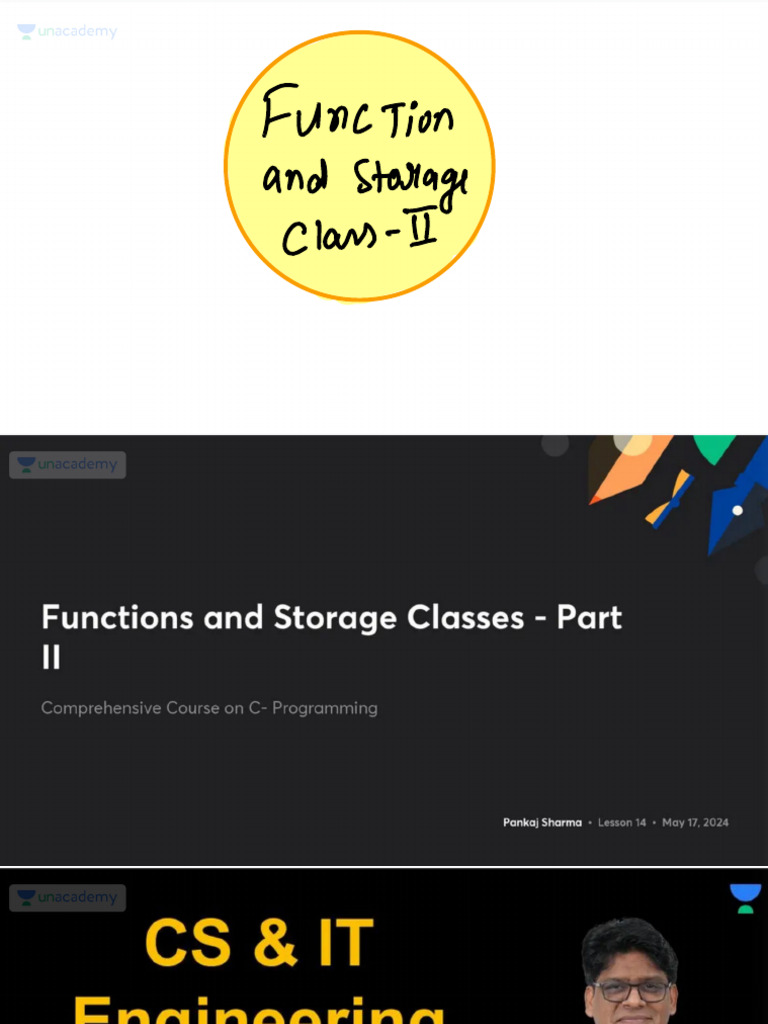 Functions and Storage Classes Part II With Anno | PDF