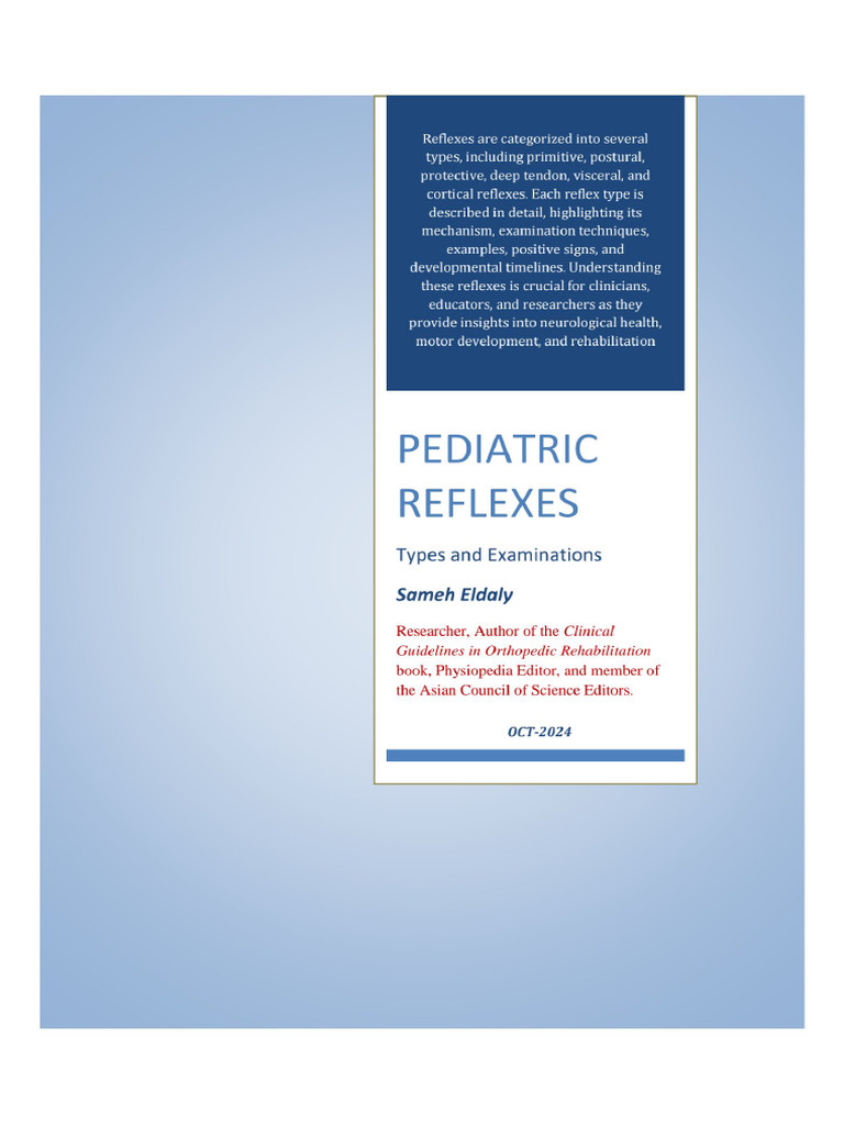 Pediatric Reflexes Types - Physiotherapist | PDF