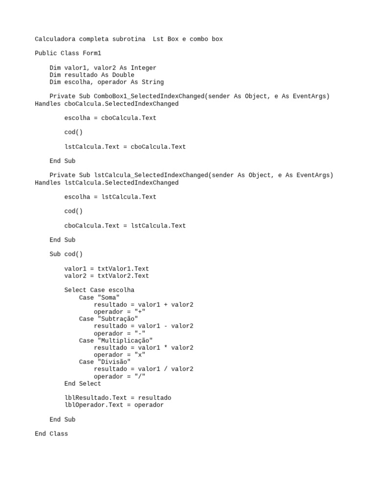 Calculadora Completa Subrotina LST | PDF