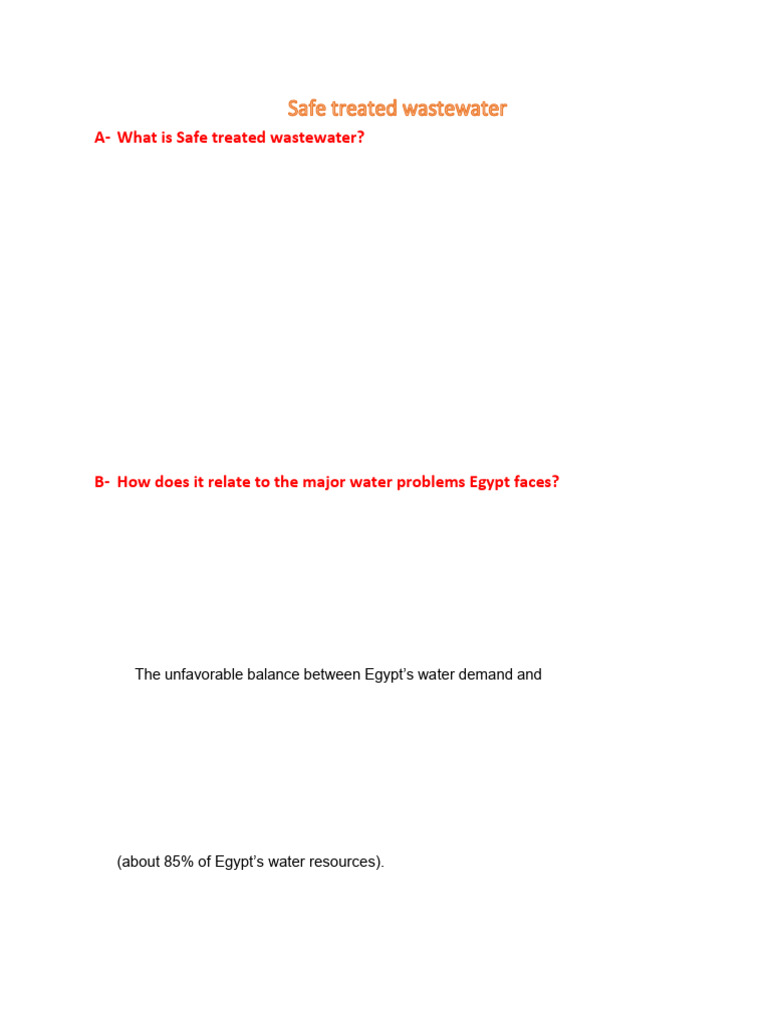 Safe Treated Wastewater | PDF | Water Scarcity | Water