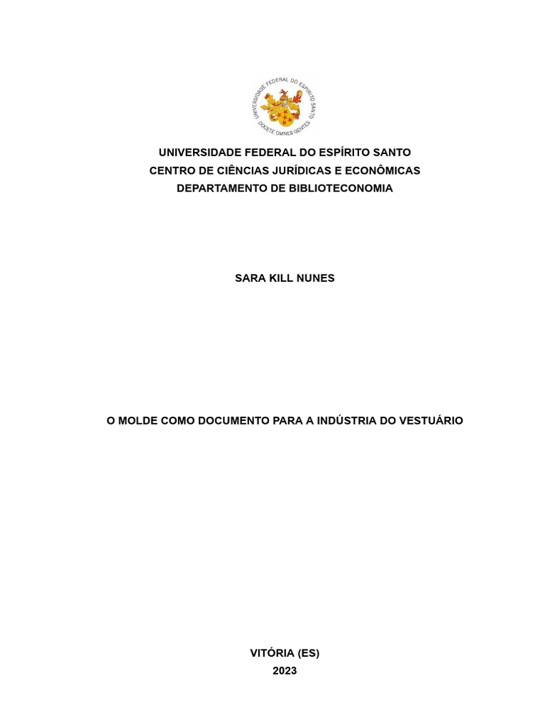 O Molde Como Documento para A Indústria Do Vestuário - TCC Biblioteconomia - Sara Kill | PDF ...