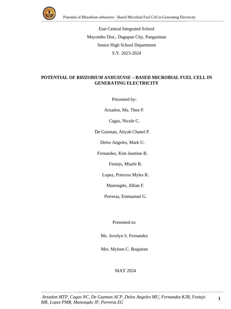 Rhizobium Anhuiense MFC Last | PDF | Nature | Electricity