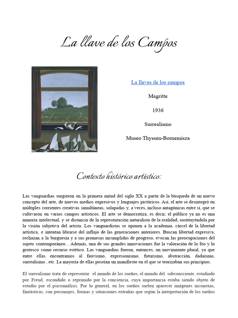 La Llave de Los Campos | PDF | Surrealismo | Vanguardia