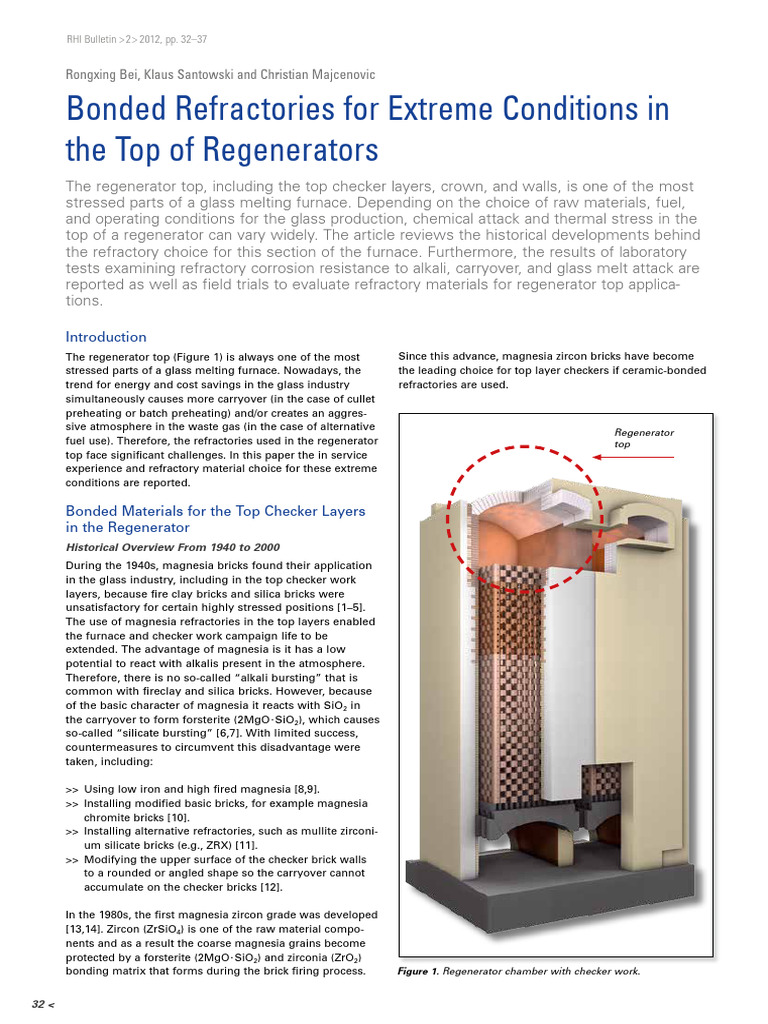Bonded Refractories For Extreme Conditions in The Top of Regenerators | PDF | Refractory ...