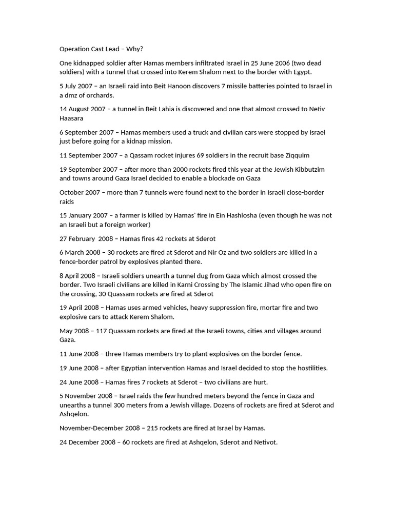Operation Cast Lead | PDF | Hamas | Islam And Judaism