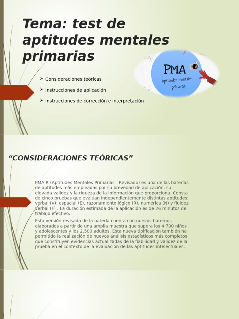 Test de aptitudes mentales primarias | PDF | Validez (Estadísticas ...