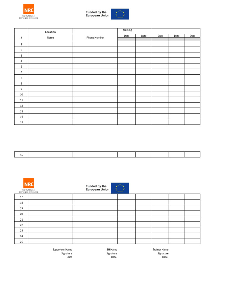 Training Attendance Record Template | PDF