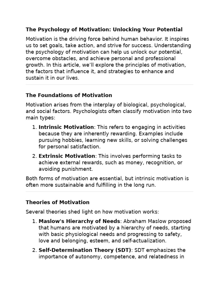 The Psychology of Motivation | PDF | Motivational | Motivation