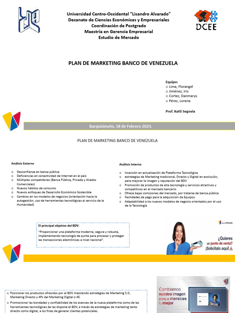Actividad. Plan de Marketing BDV | PDF | Marketing | Bancos