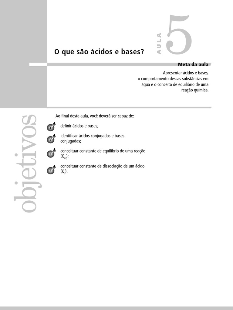 Bioquimica - Ã Cidos, Bases, PH e AminoÃ¡cidos. | PDF | Ácido | Equilíbrio químico