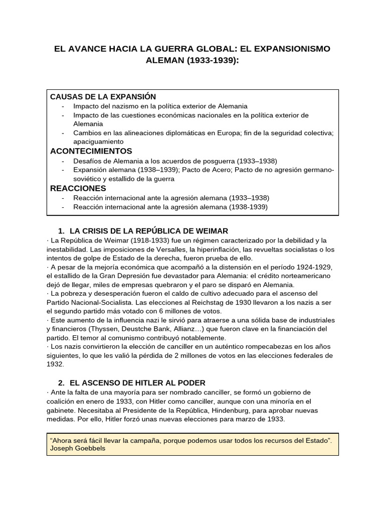 Expansión alemana y nazismo (1933-1939) | PDF | Alemania nazi | Adolf ...