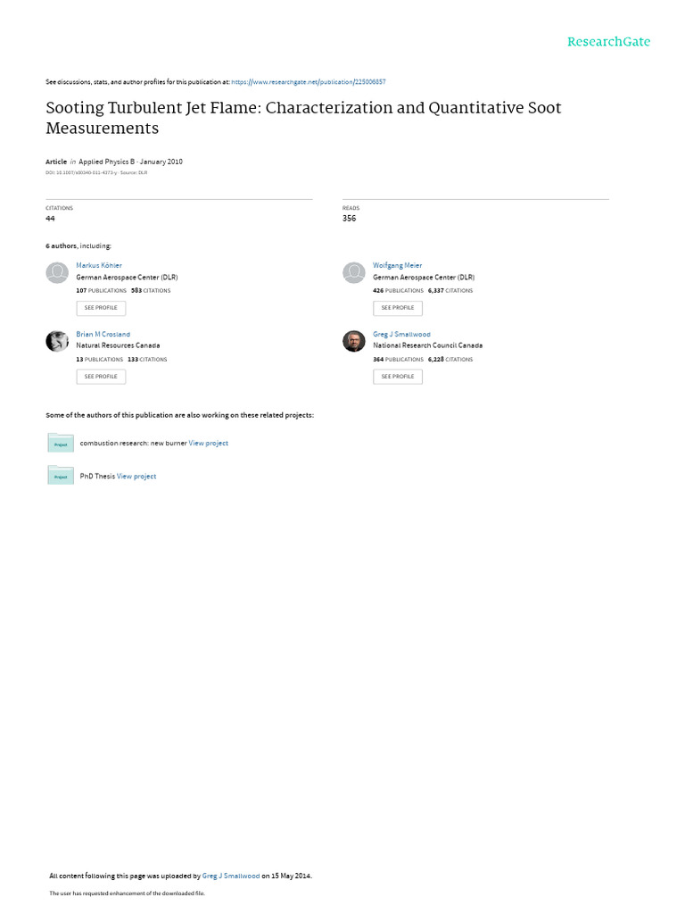 Sooting Turbulent Jet Flame Analysis | PDF | Laser | Turbulence