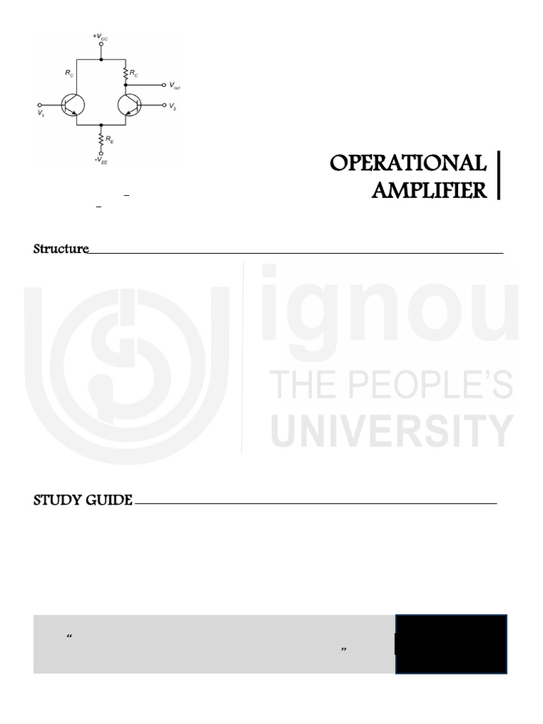 Unit-13 OPAMP | PDF | Operational Amplifier | Amplifier