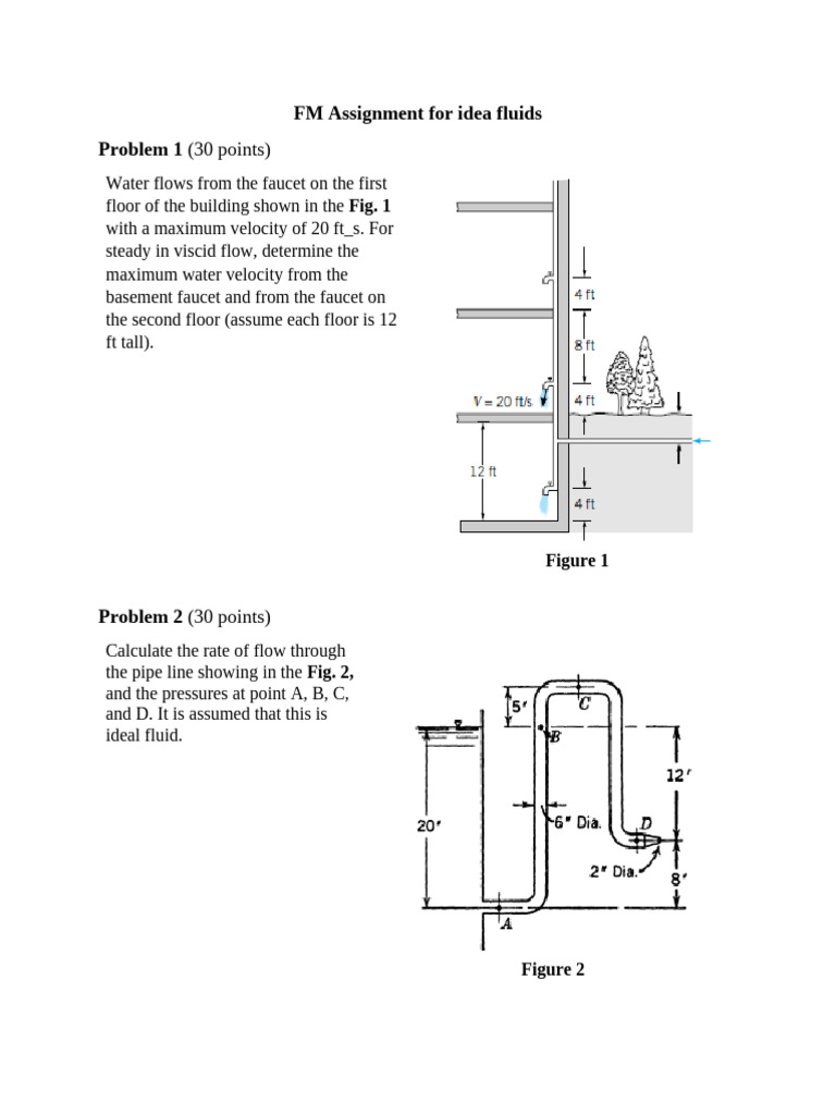 Fluid Mechanics Problem Set | PDF