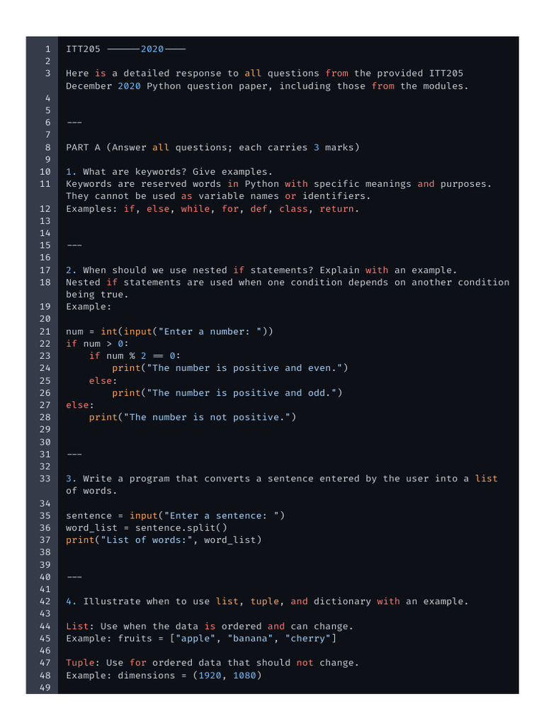 2020 ITT205 | PDF | Reserved Word | Software Development