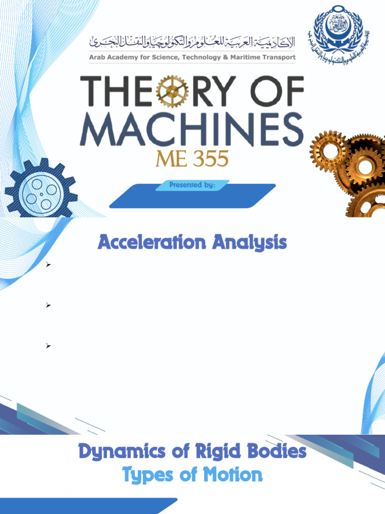 ME355 - Acceleration Analysis - Dr. Nour A. Moharram | PDF | Classical Mechanics | Space