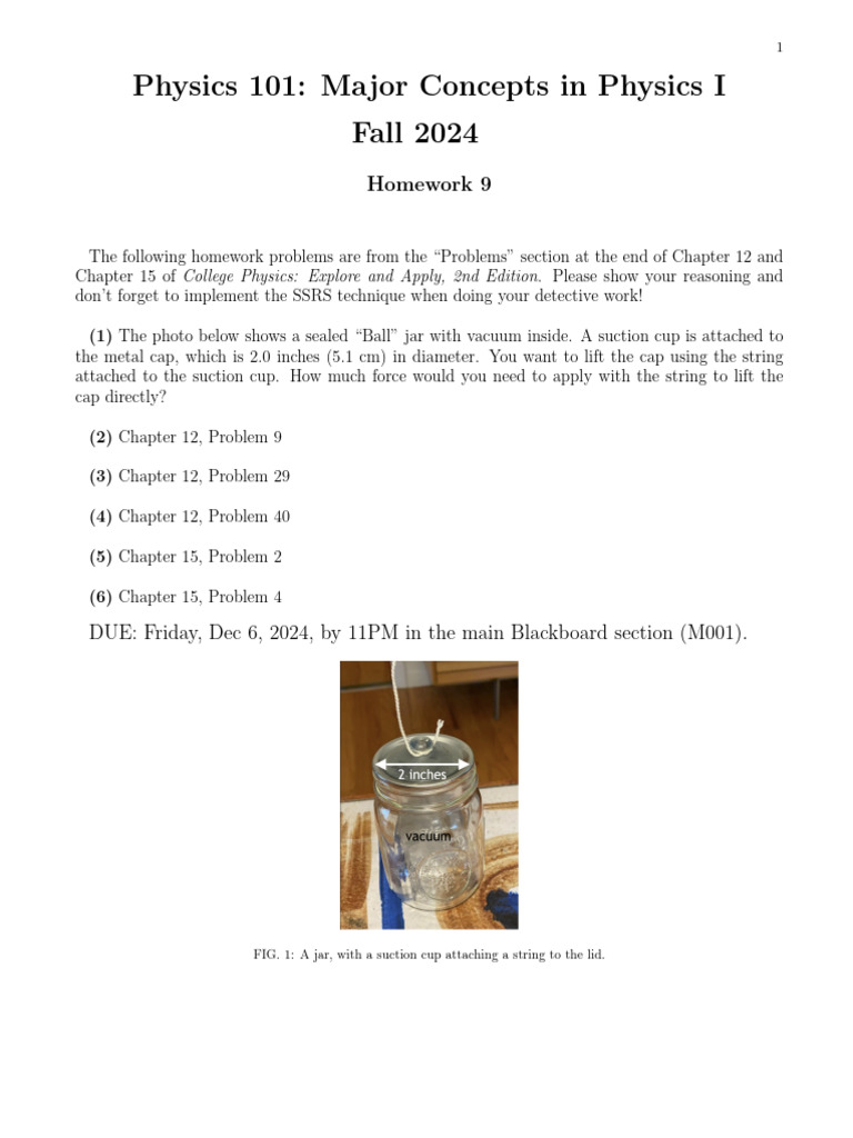 Physics 101 Homework 9 Problems | PDF