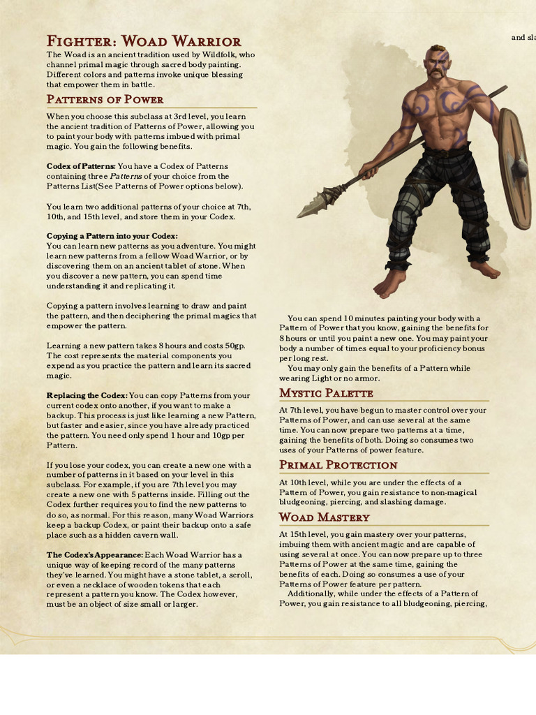 Fighter - Woad Warrior - The Homebrewery | PDF