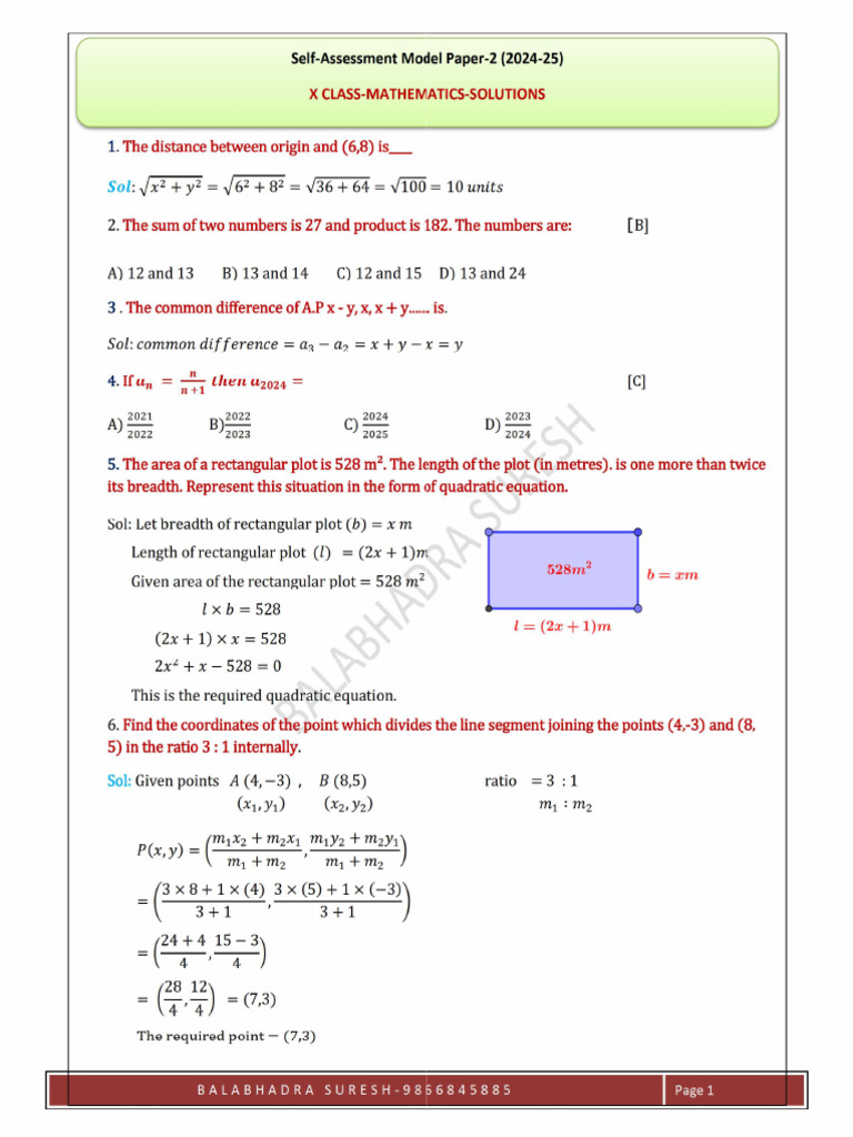 X SAMP 2 (2024-25) Solutions Wbimg | PDF