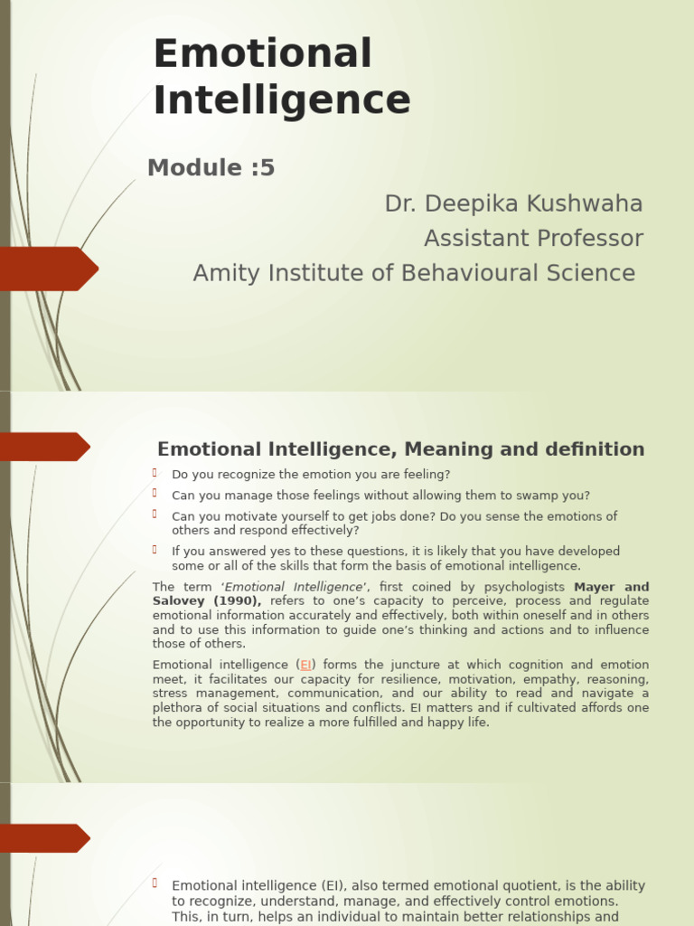 Emotional Intelligence | PDF | Emotional Intelligence | Emotions