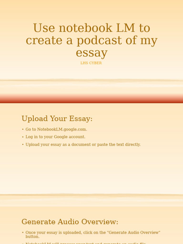 Use Notebook LM To Create A Podcast of | PDF