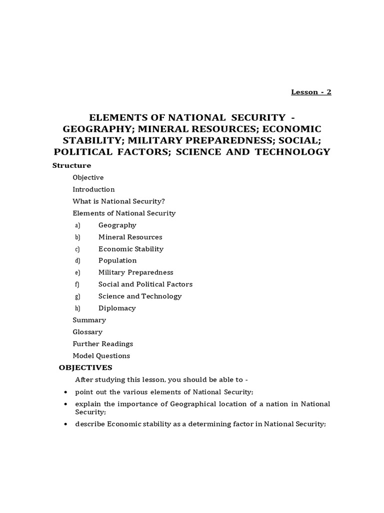 Element of National Security (1) | PDF | National Security | Military