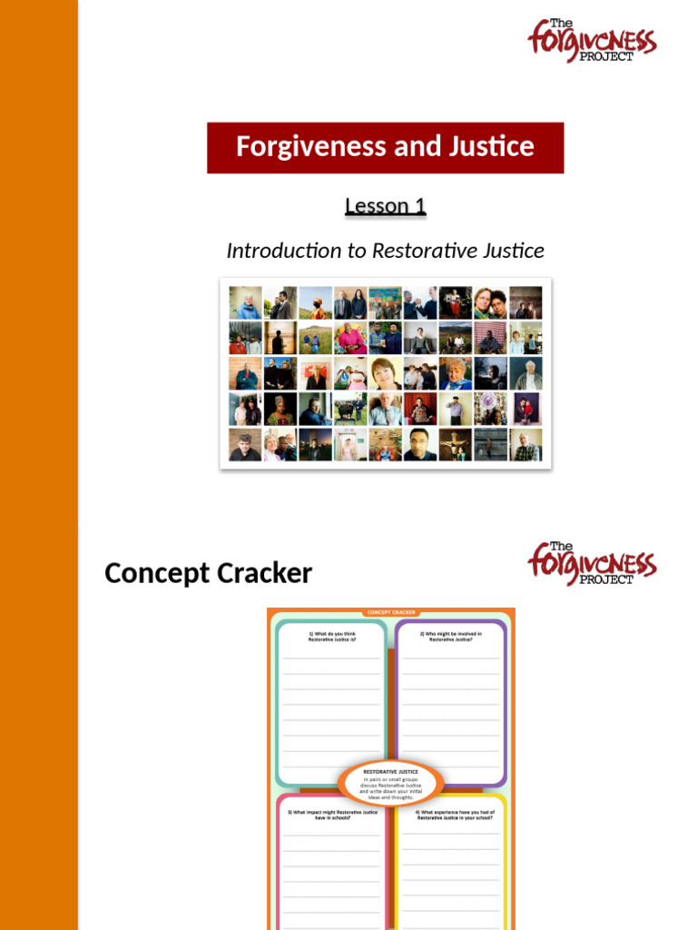 TFP EduR Forgiveness and Justice PPT1 Introduction | PDF | Restorative Justice | Justice