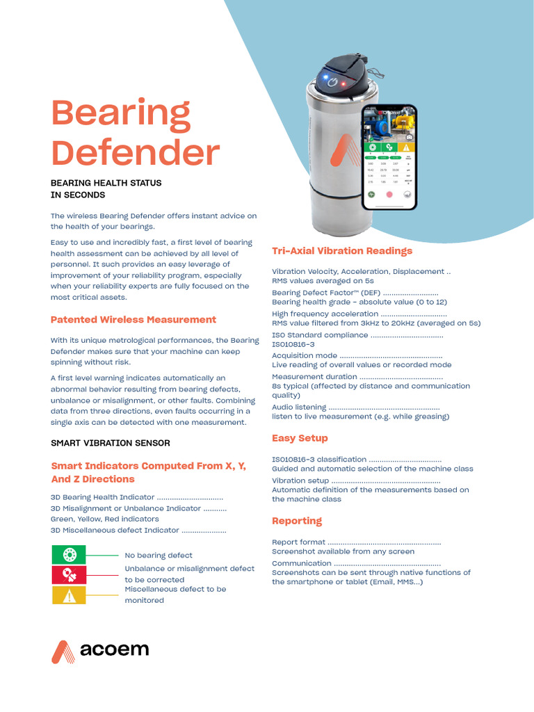 Bearing-Defender-Technical-Data-Sheet-EN | PDF | Frequency | Reliability Engineering