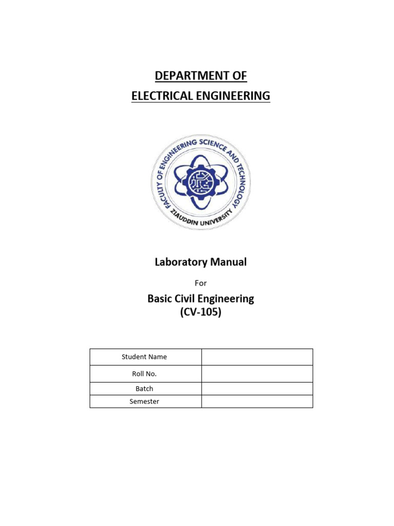 Basic Civil Engg CV-105 Workbook 4th Sem 1 | PDF | Surveying