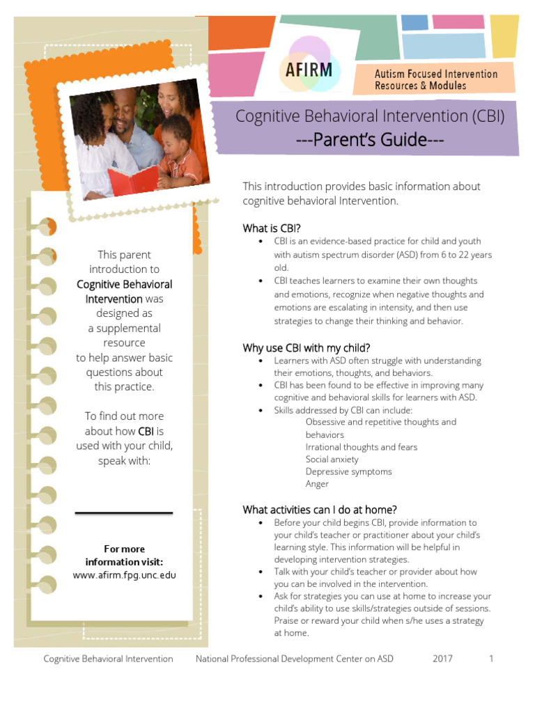 CBI Parent Guide | PDF | Cognitive Behavioral Therapy | Autism Spectrum