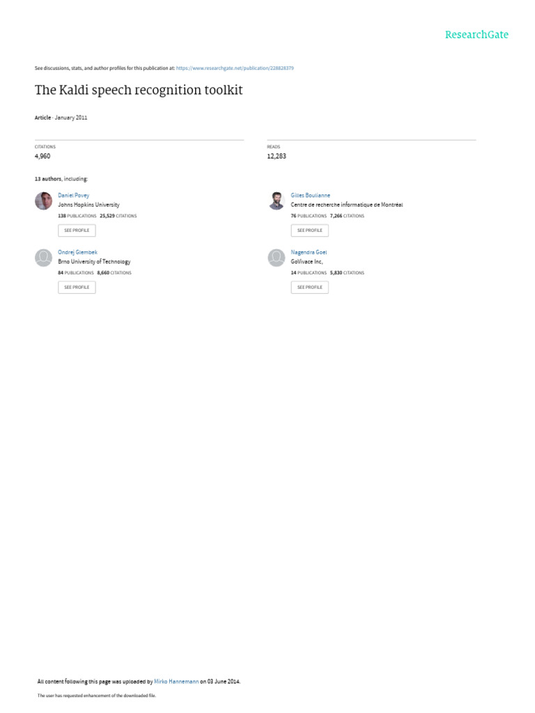 The_Kaldi_speech_recognition_toolkit | PDF | Library (Computing) | Speech Recognition