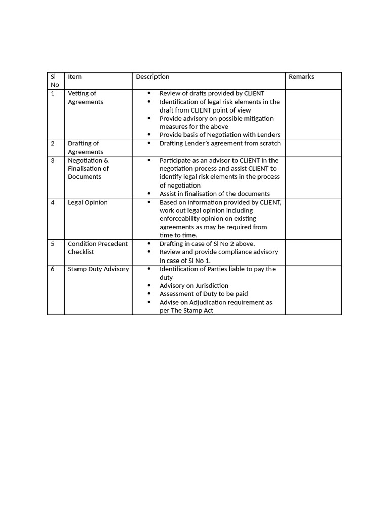 Scope of Work_SBIG Legal_Draft | PDF