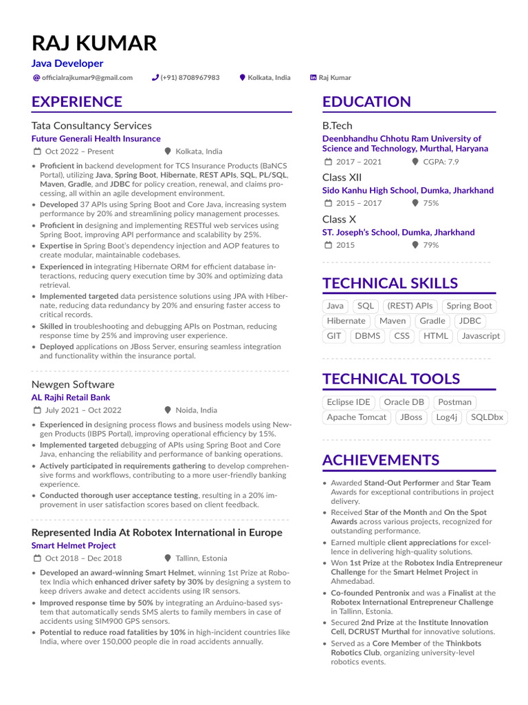 Raj Kumar: Experience Education | PDF | Computing | Databases
