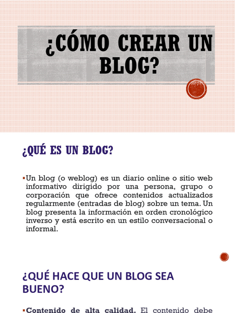 Cómo Crear Un Blog | PDF