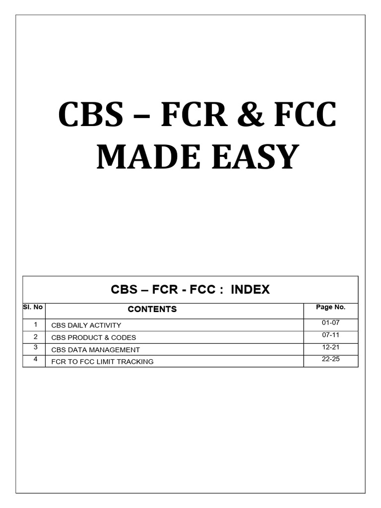 CBS FCR-FCC Commands | PDF | Cash | Payments