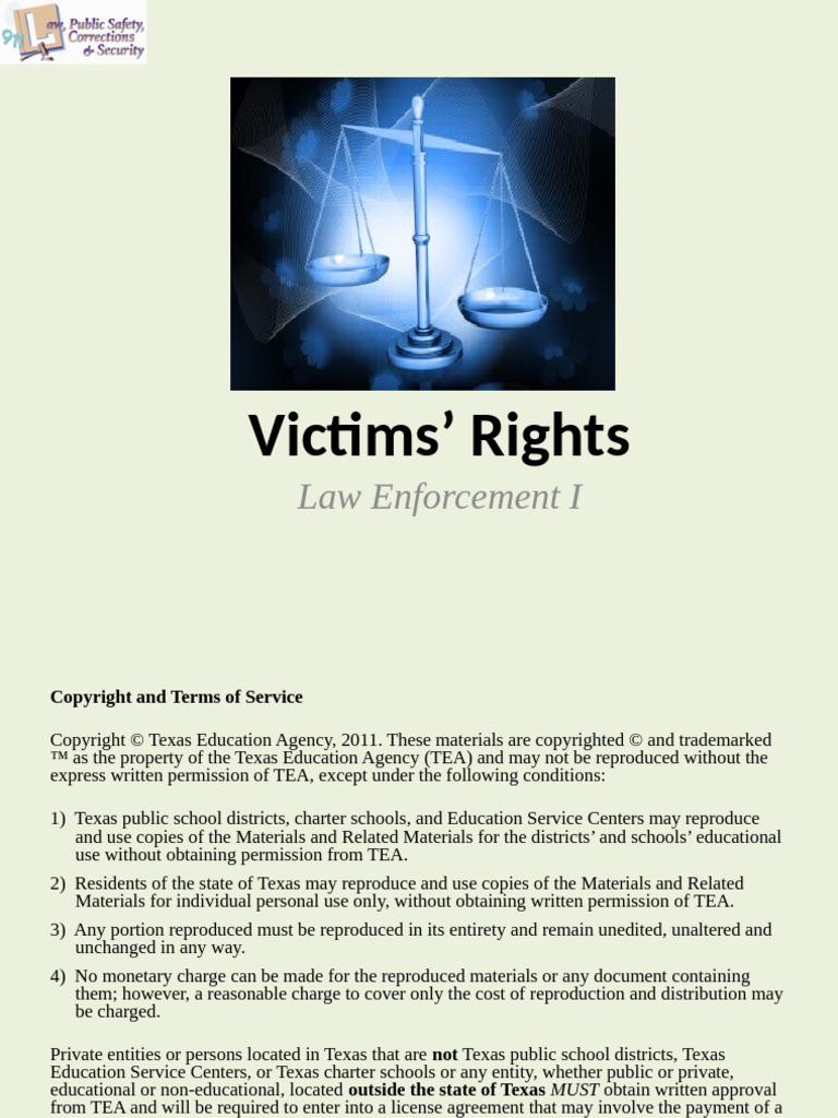 7.01 Le1 Victims Rights | PDF | Crimes | Crime & Violence