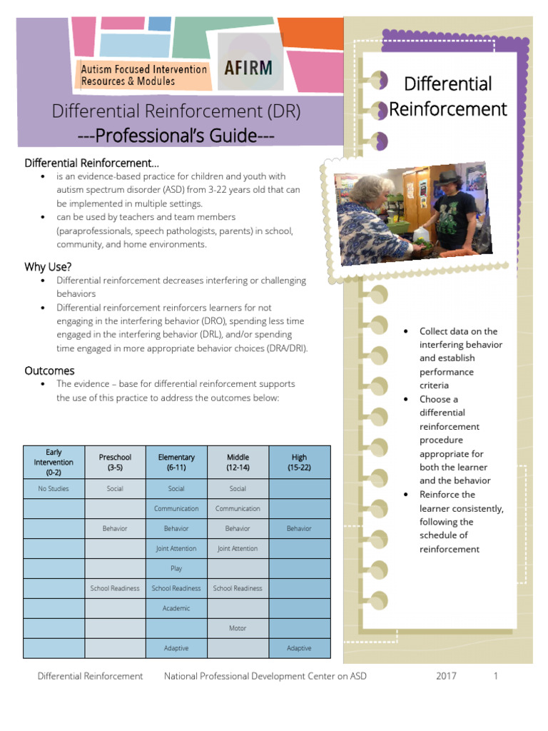 Professional Tip Sheet for DR | PDF | Reinforcement | Autism Spectrum
