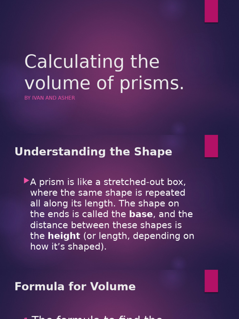 Calculating the volume of prisms | PDF