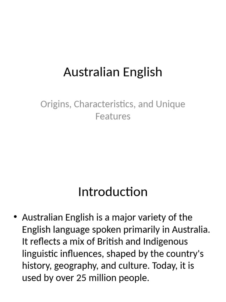 Characteristics of Australian English | PDF | English Language | Languages