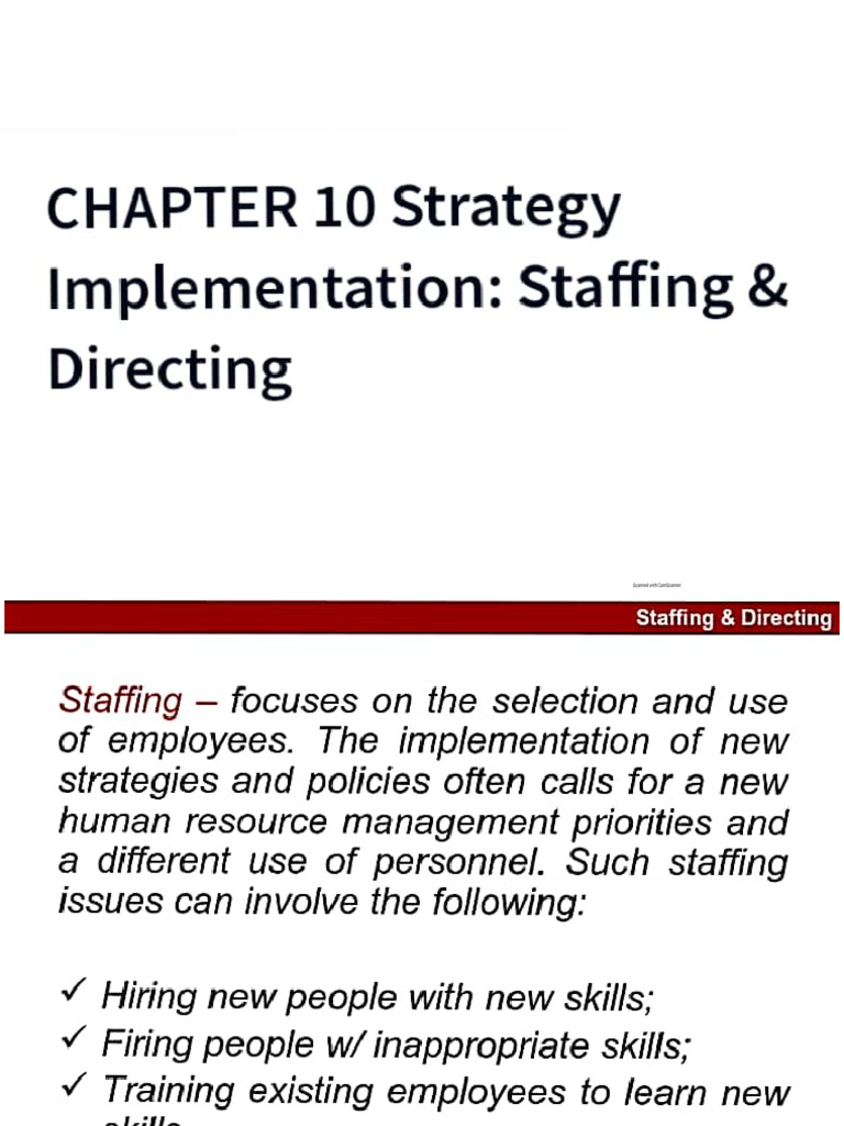 Staffing and Directing | PDF